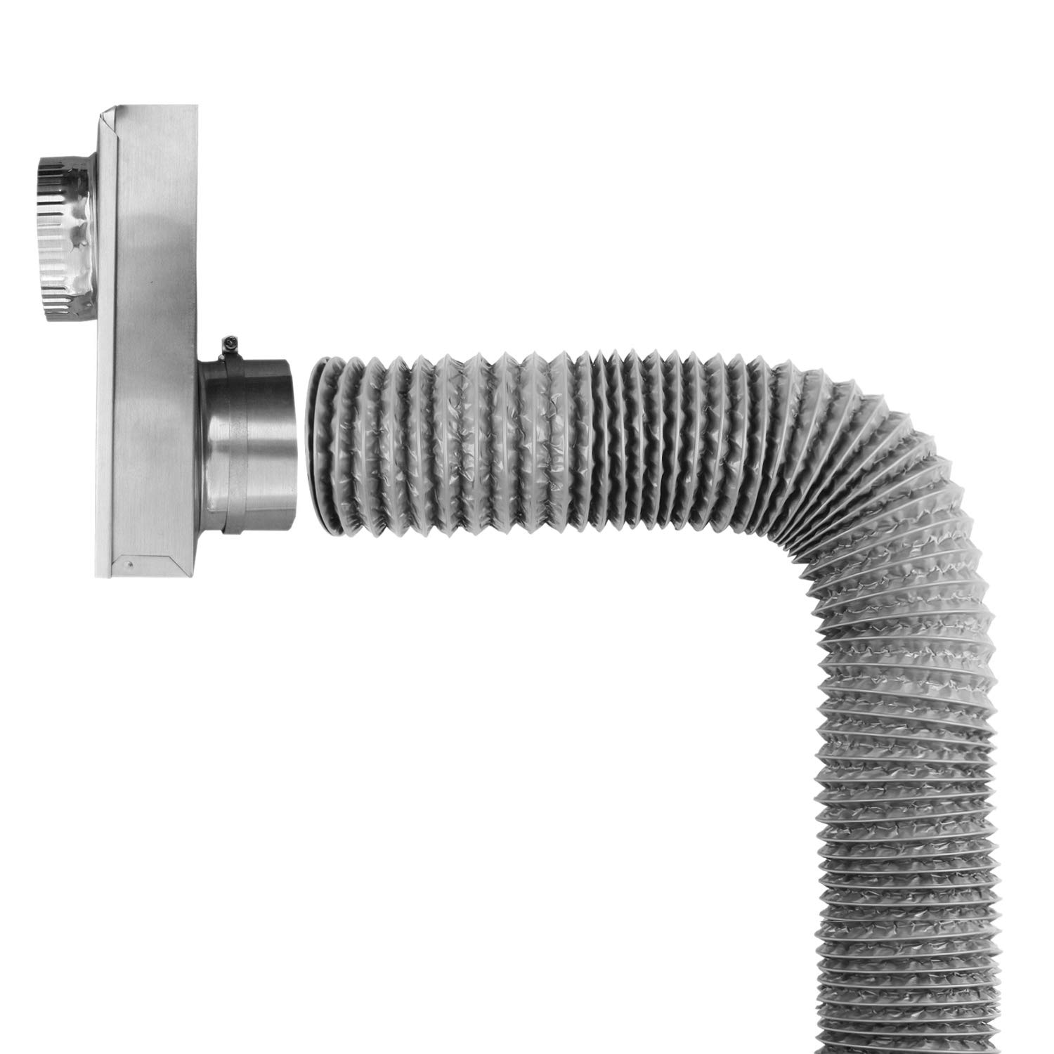 Snapklik.com : 4 Inch Gray Duct Hose By 12 Feet, Eau Flexible 4-Layers ...
