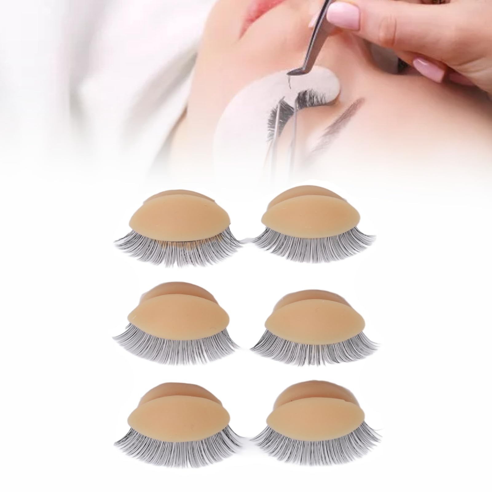 3 Pairs Replaced Eyelids Silicone Double Eyelashes Replacement Eyelids ...