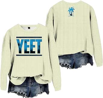 Jey USO Yeet Merch Women's Knitted Sweater Crewneck Long Sleeve Casual ...