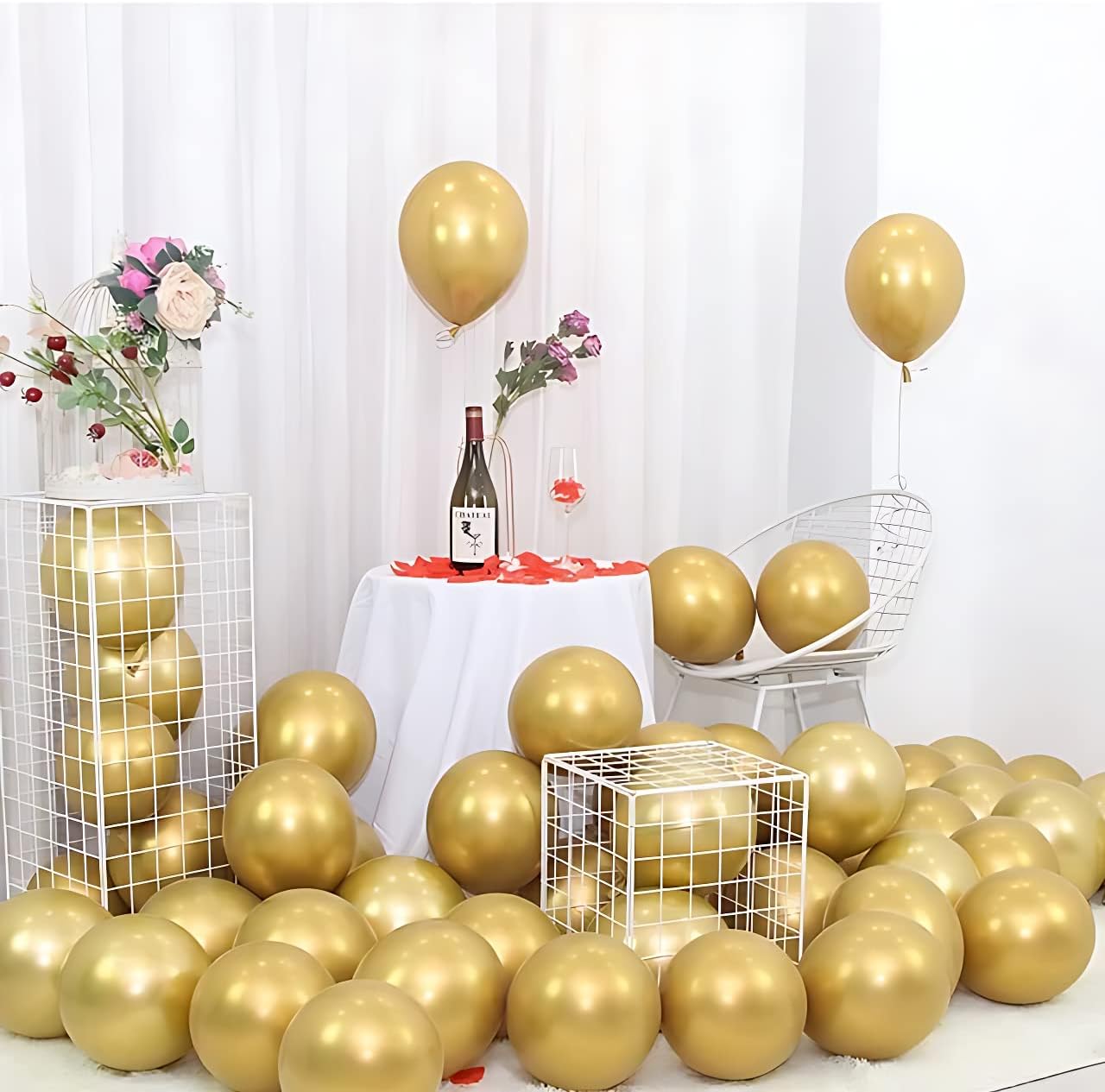 Party Port Shiny Gold Chrome Bladder Balloon for Birthday, Anniversary ...