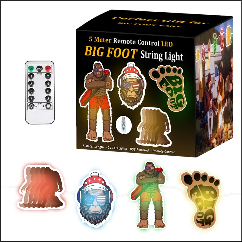 Amazon.com: Nianjida Sasquatch String Lights, Bigfoot Gifts for Men ...