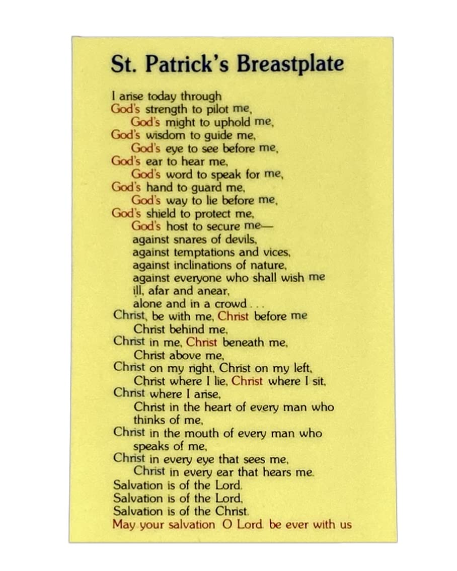 Snapklik.com : St Patricks Breastplate Laminated Holy Card Set Of 5
