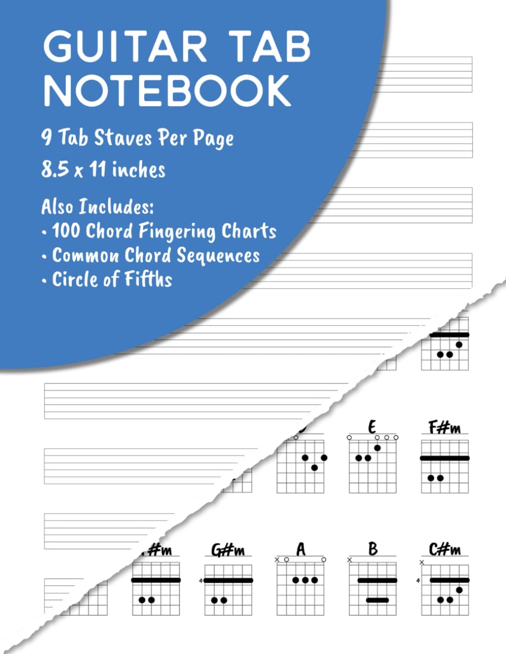Snapklik.com : Guitar Tab Notebook: Blank Tablature Notebook