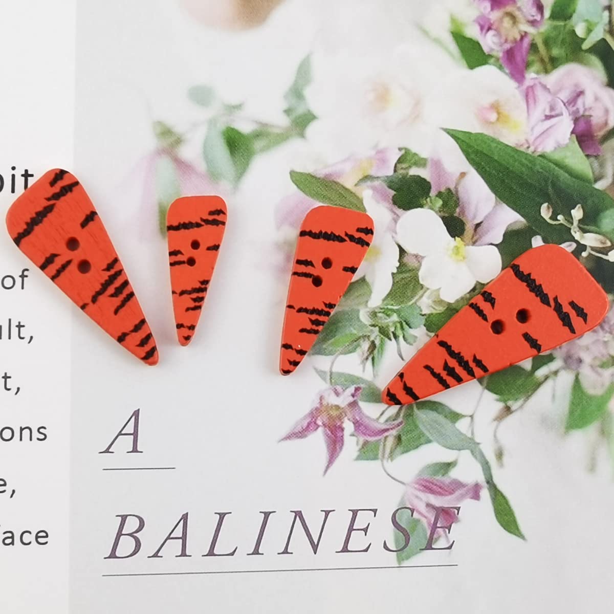 Snapklik.com : 200PCS Wood Carrot Buttons Sewing Carrot Nose Buttons 2 ...