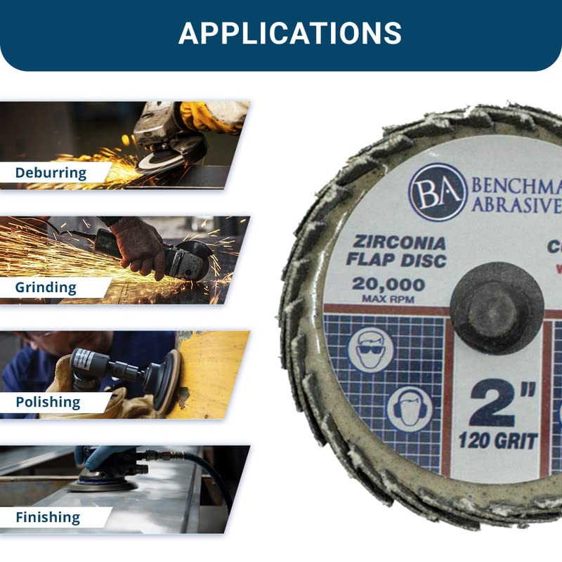 Snapklik.com : Benchmark Abrasives 2" Quick Change Zirconia Curved Flap ...
