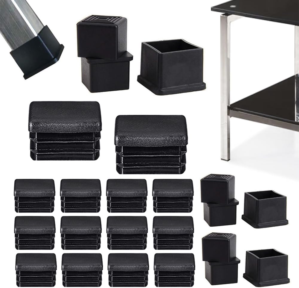 YouU Square Plug 30x30mm Silicone Chair Leg Floor Protectors Square ...