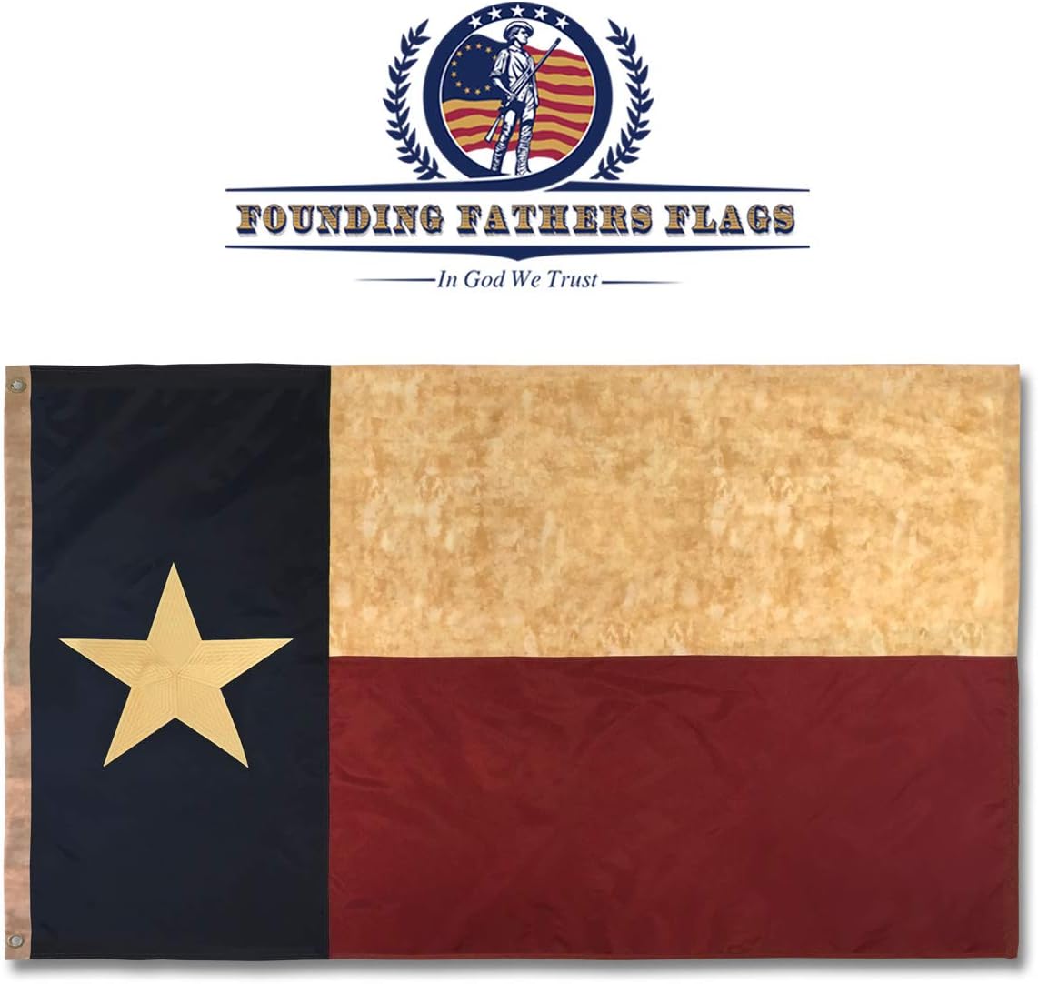 Amazon.com : Embroidered Texas Vintage Flag - 3x5ft Oxford Polyester ...