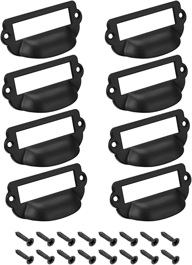 uxcell Label Holder Pull Handles, Vintage Zinc Alloy Label Frame Drawer ...