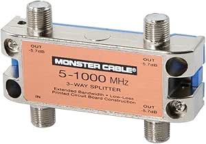 Amazon.com: Monster Standard RF Splitters for CATV Signals MKII - 3 Way ...