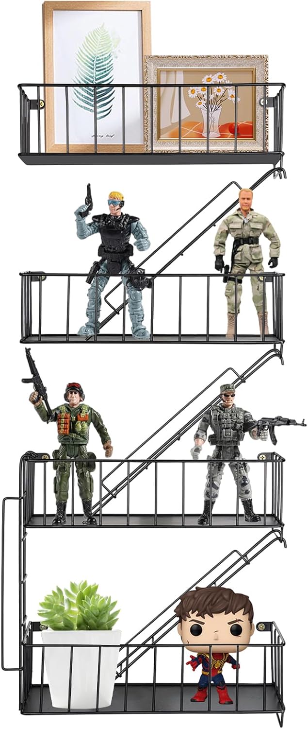 Amazon.com: DuvinDD 4-Tier Fire Escape Shelf Wall Shelves Industrial ...