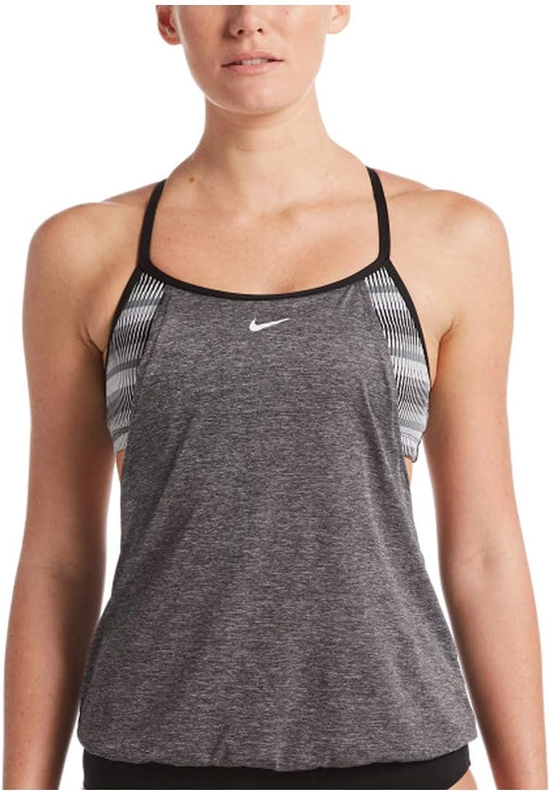 Amazon.com: Nike Texture Stripe Layered Tankini Black XS : Clothing ...