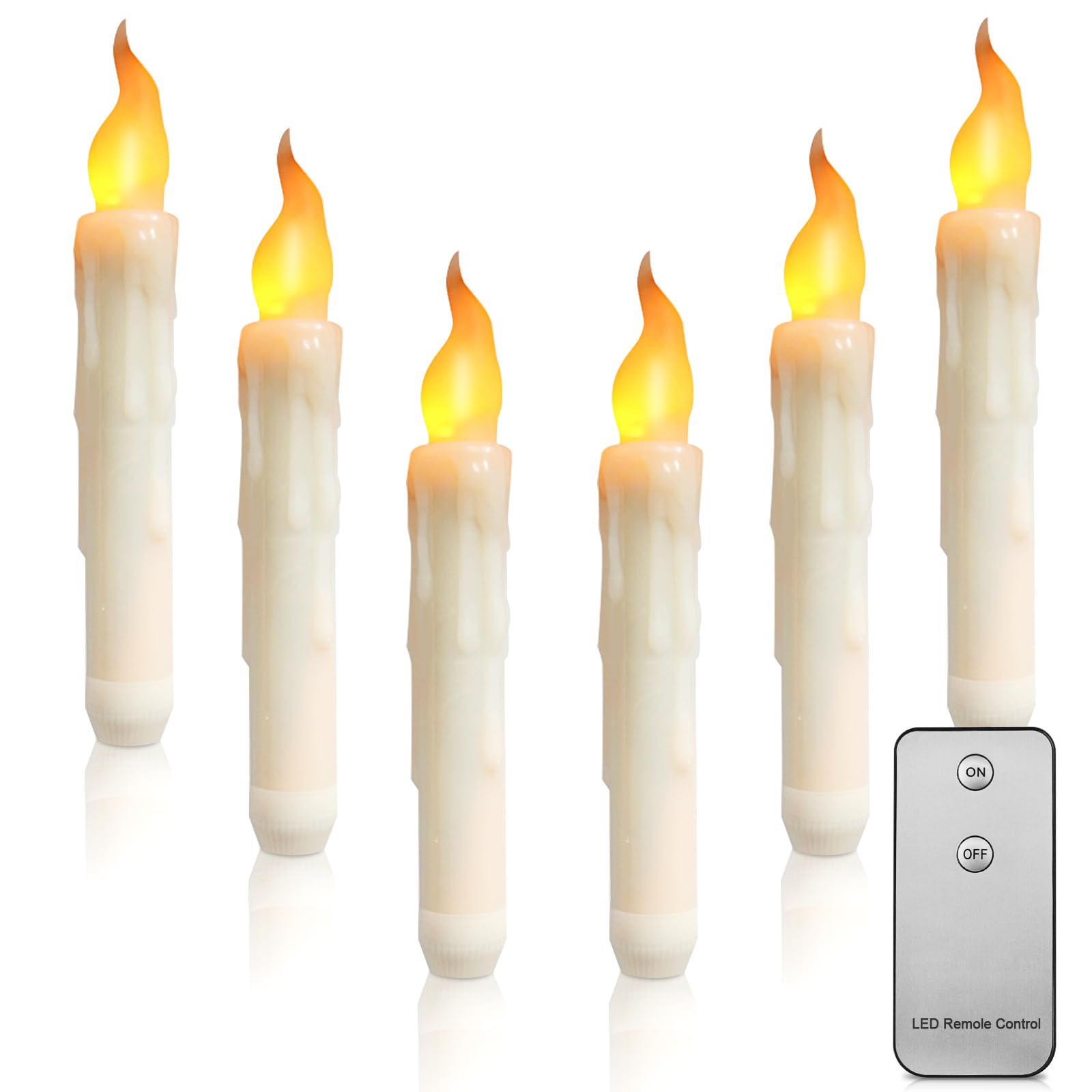 LACGO 6 PCS LED Floating Candles with Remote, 18cm Taper Flameless ...
