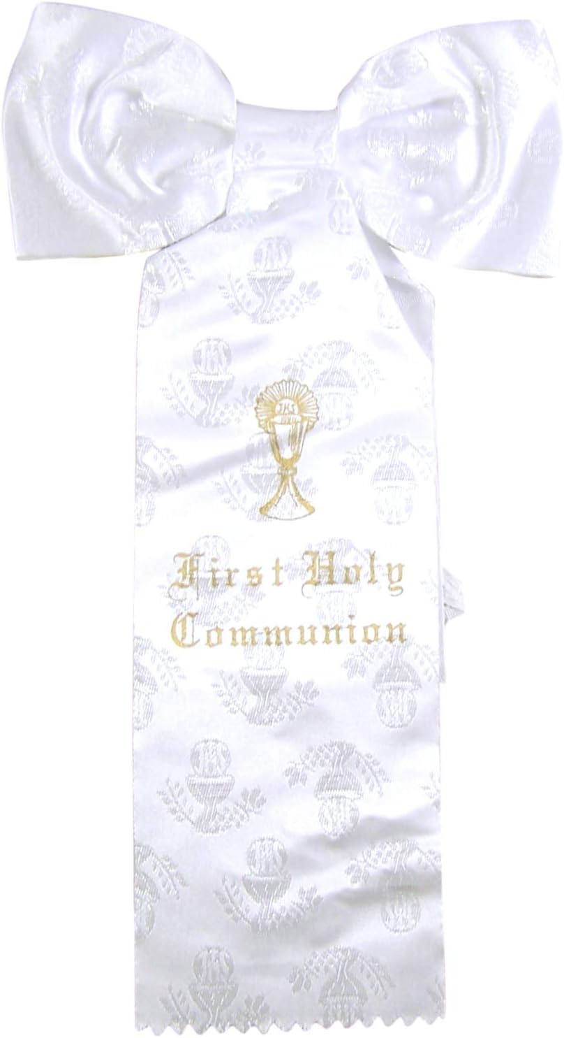 Amazon.com: Boy's My First Holy Communion Satin Bow Armband with Gold ...