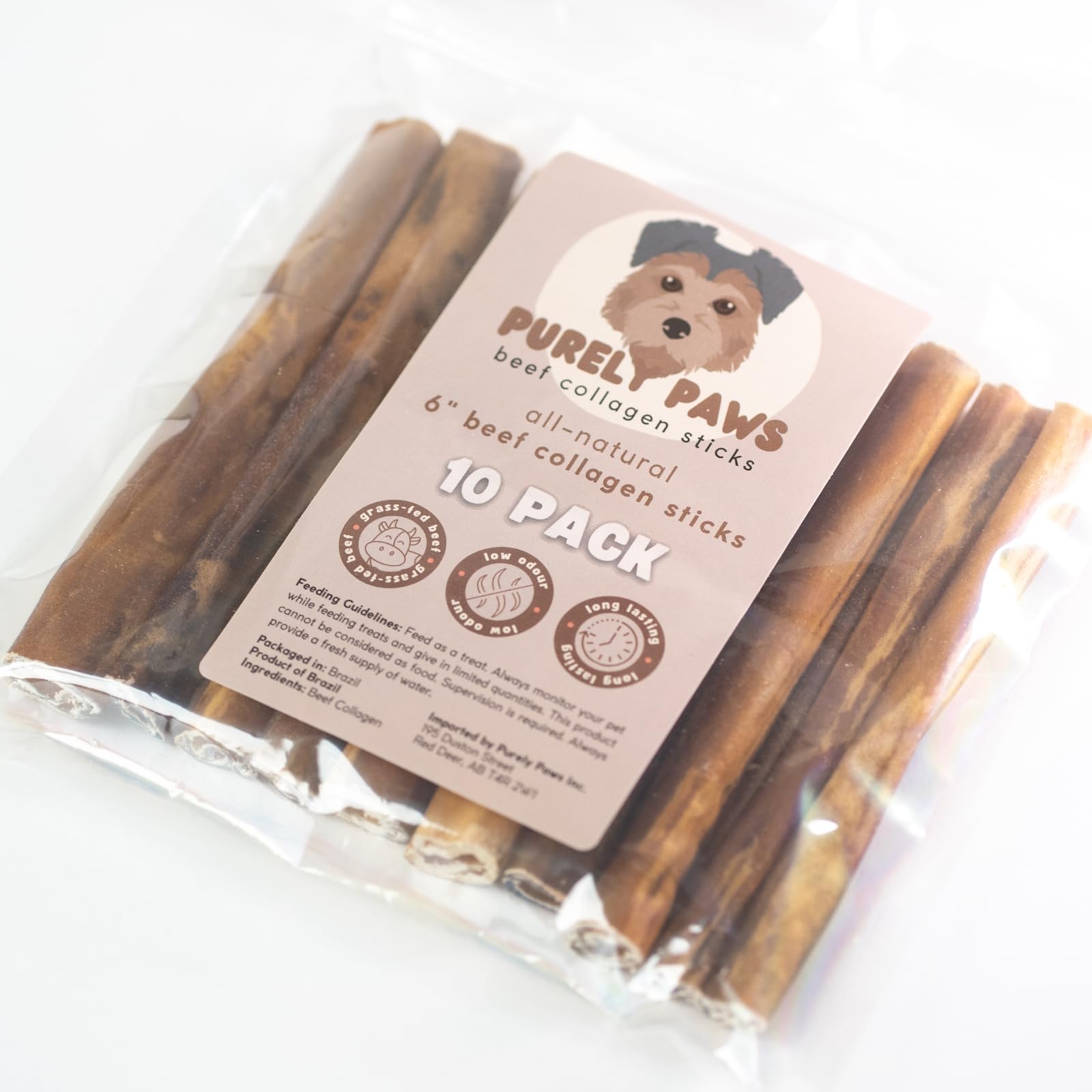 Purely Paws All-Natural Beef Collagen Sticks - Safe, Digestible Dog ...