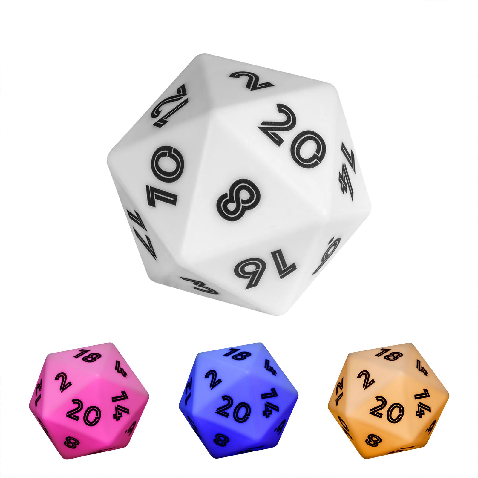 Amazon.com: KSNDie Large D20 LED Dice, 86mm White DND Dice, 20 Sided ...