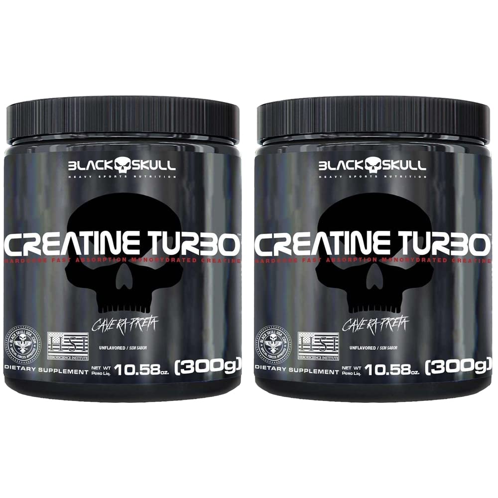 Kit 2X Creatine Turbo Suplemento Alimentar Black Skull 300g Caveira ...