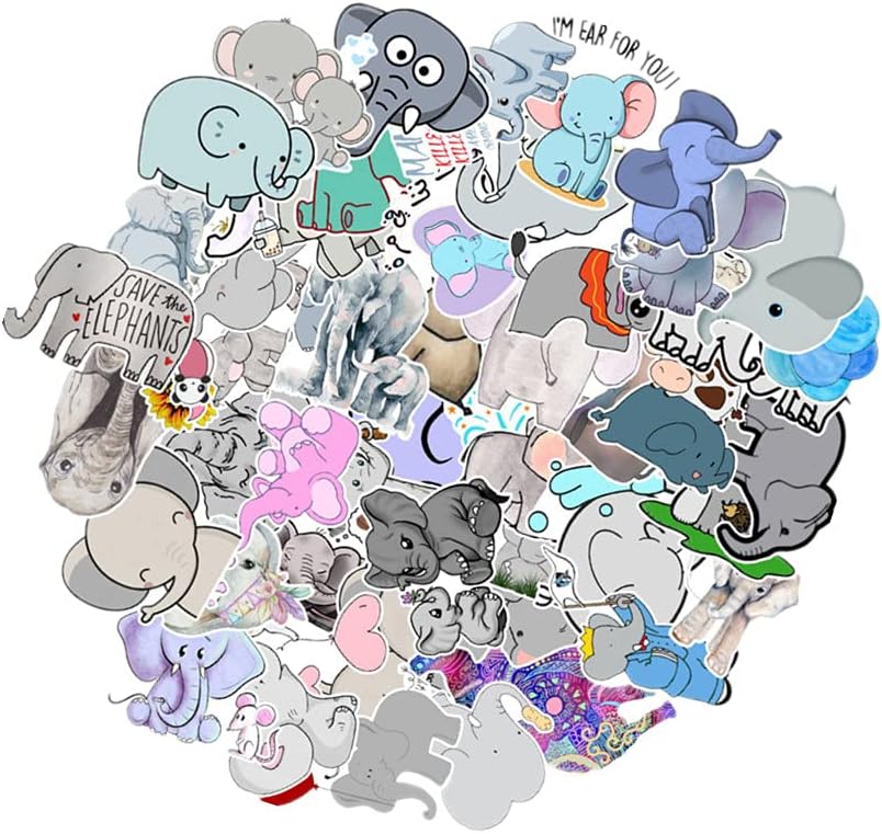 Amazon.com: Cute Stickers Elephant Stickers Waterproof Vinyl Stickers ...