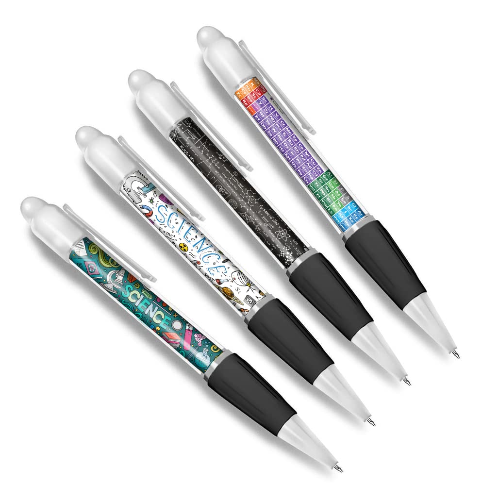 DV DESIGN Set of 4 Science White Ballpoint Pens - Periodic Table ...