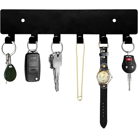 VIS'V Key Holder for Wall, Matte Black Self Adhesive Key Hanger Small ...