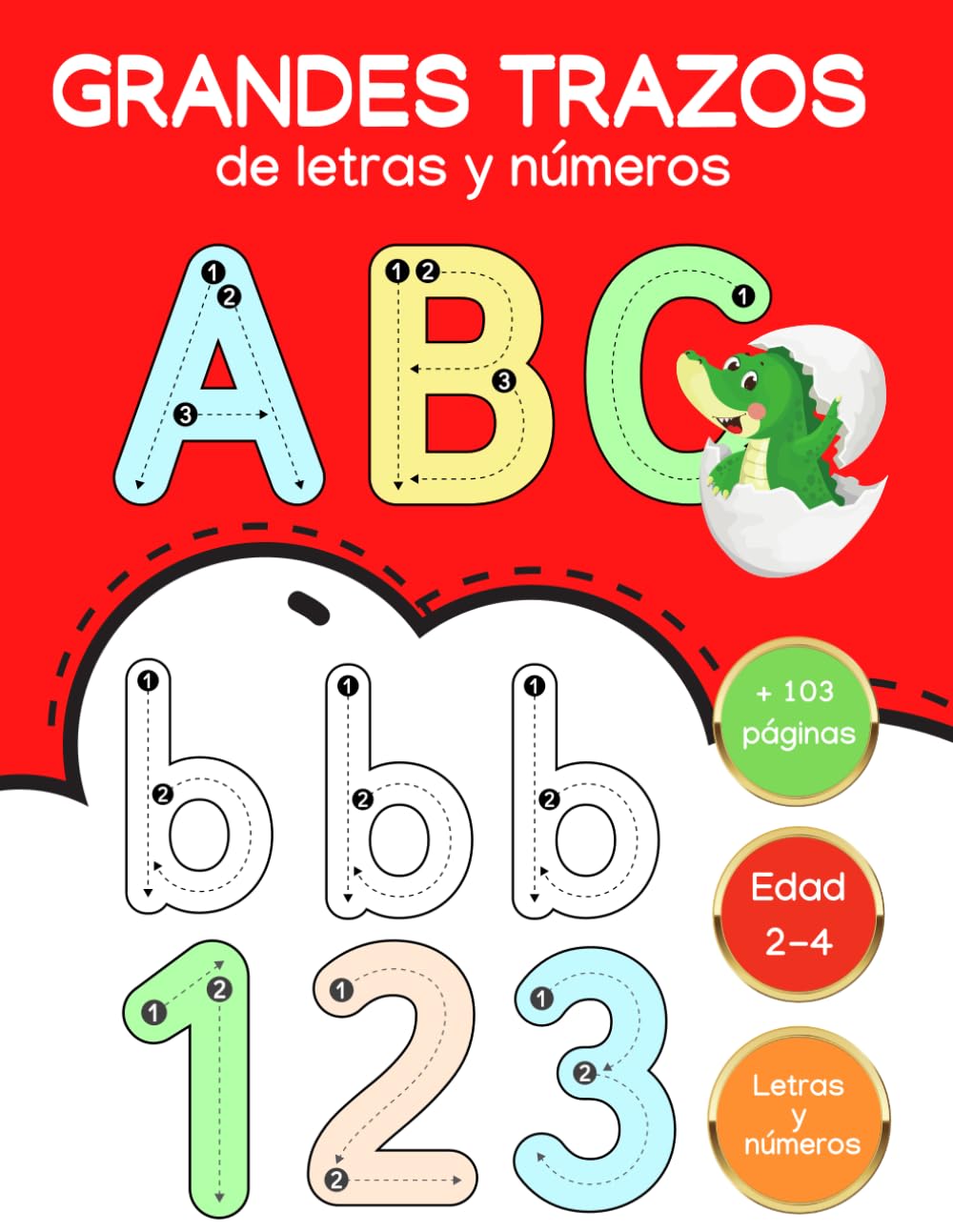 Amazon.com: GRAN libro para trazar letras y números para preescolar de ...