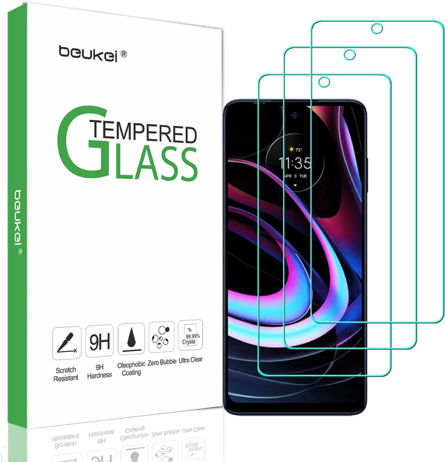 Amazon.com: beukei (3 Pack) Screen Protector Compatible for Motorola ...