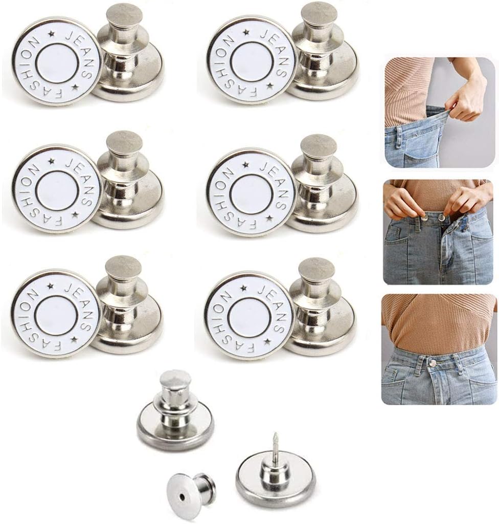 Amazon.com: 6PCS Perfect Fit Instant Button Pin, Instant jeans Buttons ...