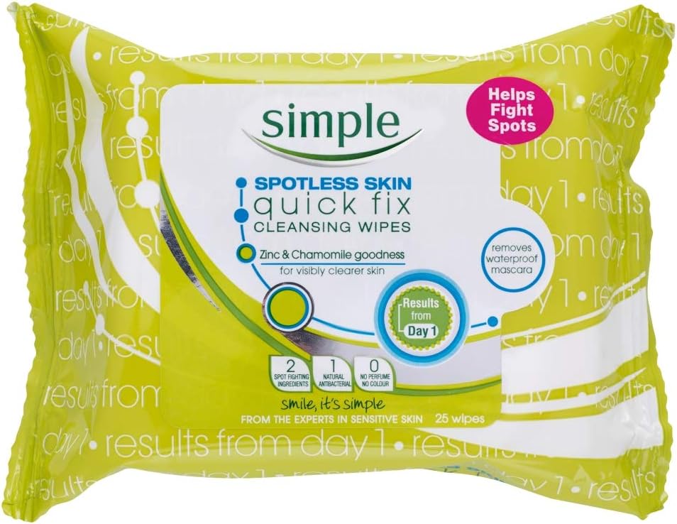 Simple Spotless Skin Quick Fix Cleansing Wipes 25 Pieces : Amazon.co.uk ...