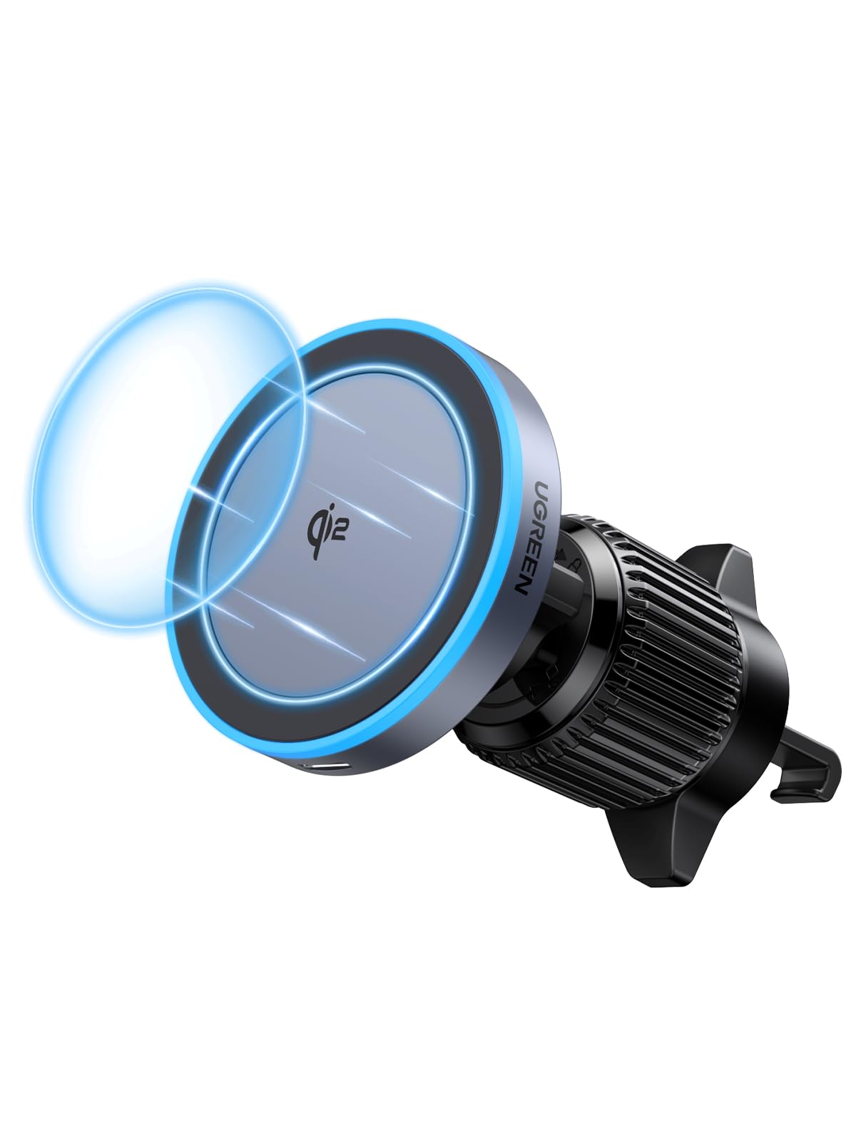 Amazon.co.jp: UGREEN MagFlow Qi2 MagSafeワイヤレス車充電器 マグセーフ 15W LEDフェードライト ...