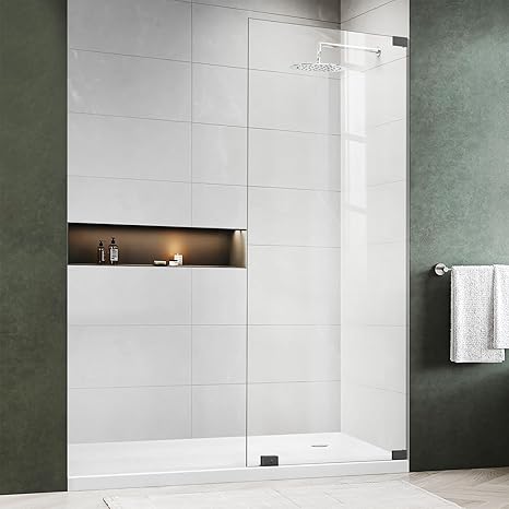 Shower Glass Door, 36" W x 78" H Framless Bathroom Glass Shower Door ...