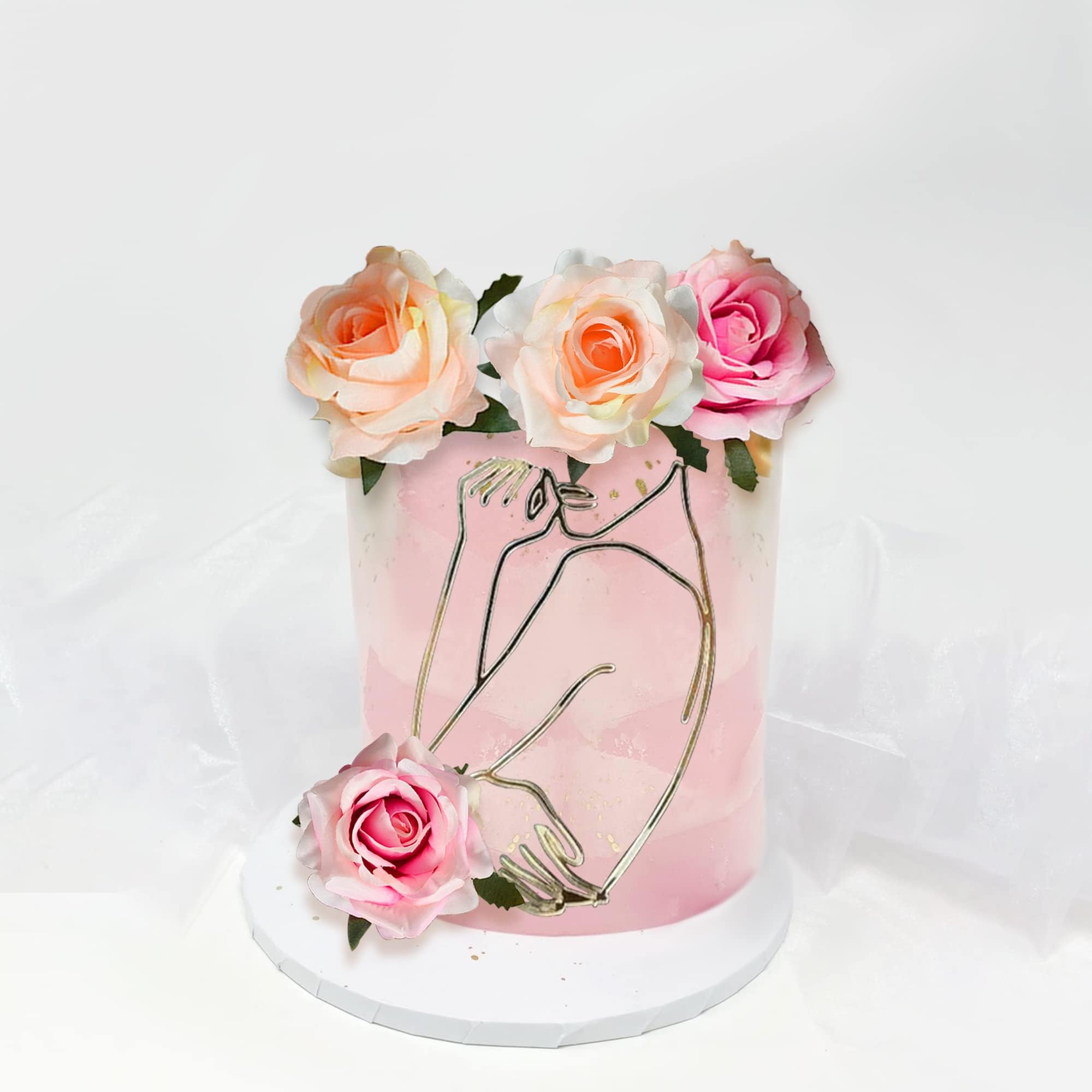 Snapklik.com : Maroon Acrylic Minimalist Art Lady Face Cake Topper Rose ...