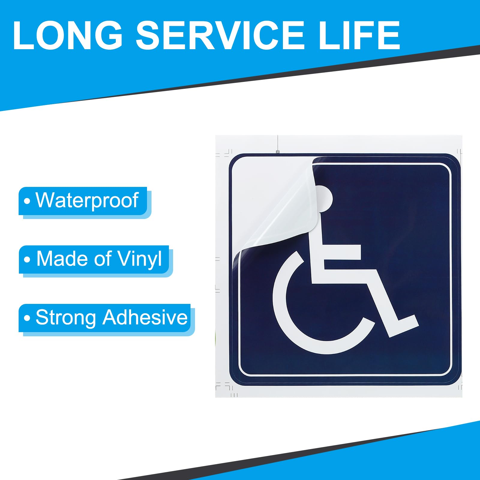 PATIKIL Handicap Sign Stickers 6×6 Inch, 12 Pack Vinyl Accessible Sign ...