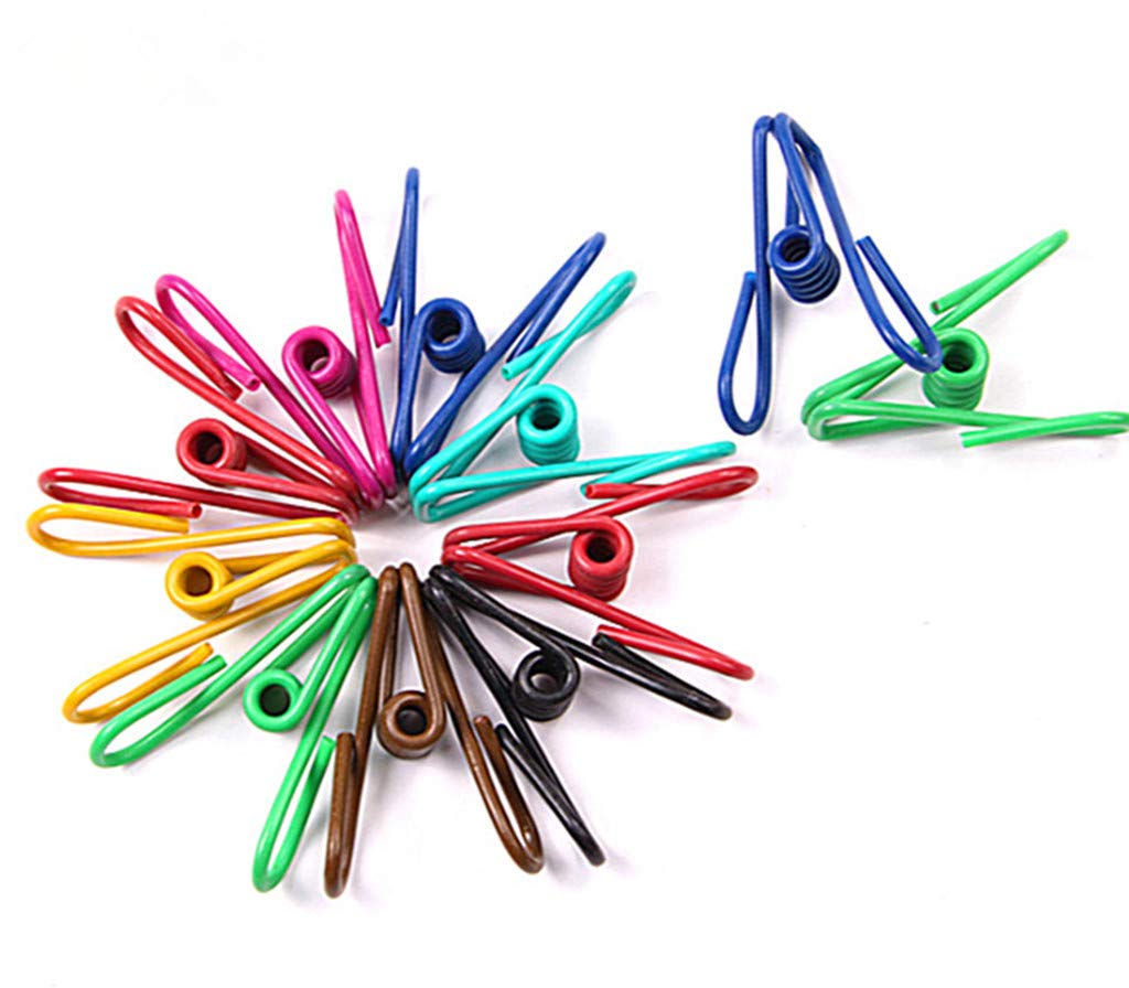Amazon.com: 30pcs Steel Wire Clip,Colorful Vinyl-Coated Windproof ...