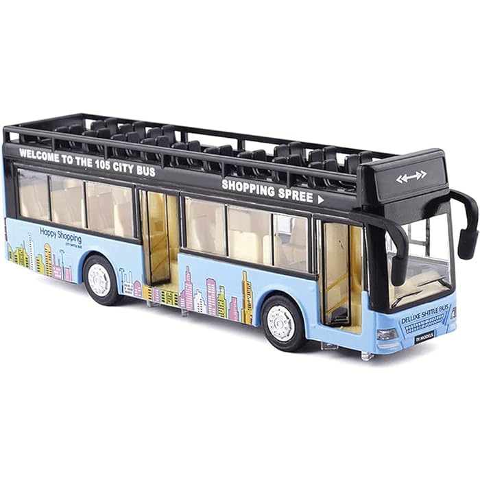 Buy BLACKZAPP Die cast Mini Bus Tourist Bus City Bus Sightseeing Double ...
