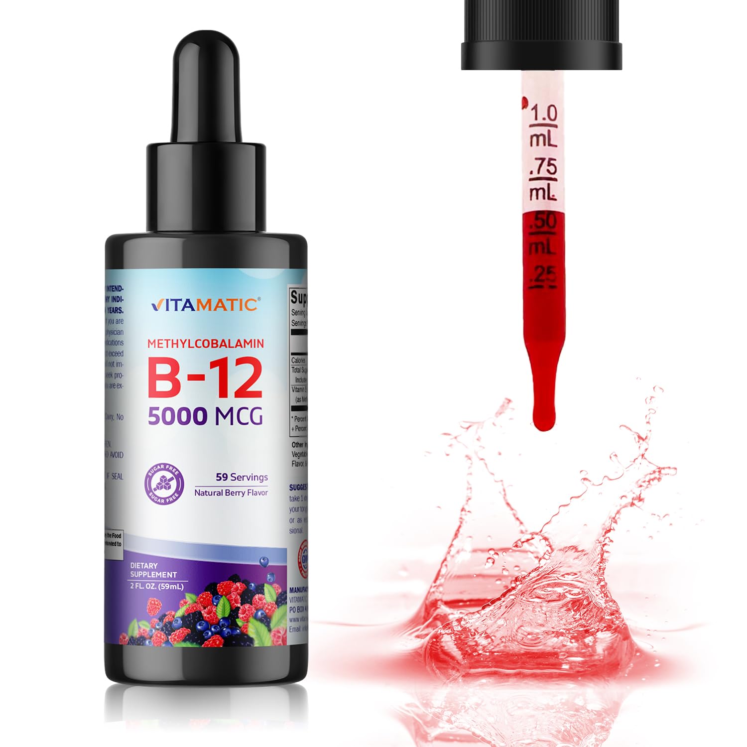 Snapklik.com : Vitamatic 2 Packs Fast Acting Liquid Vitamin B12 5000 Mcg