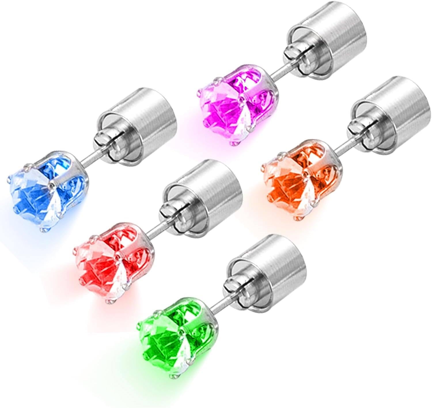 Amazon.com: Generic 5Pcs Led Light Up Earrings Led Studs Earrings Party ...