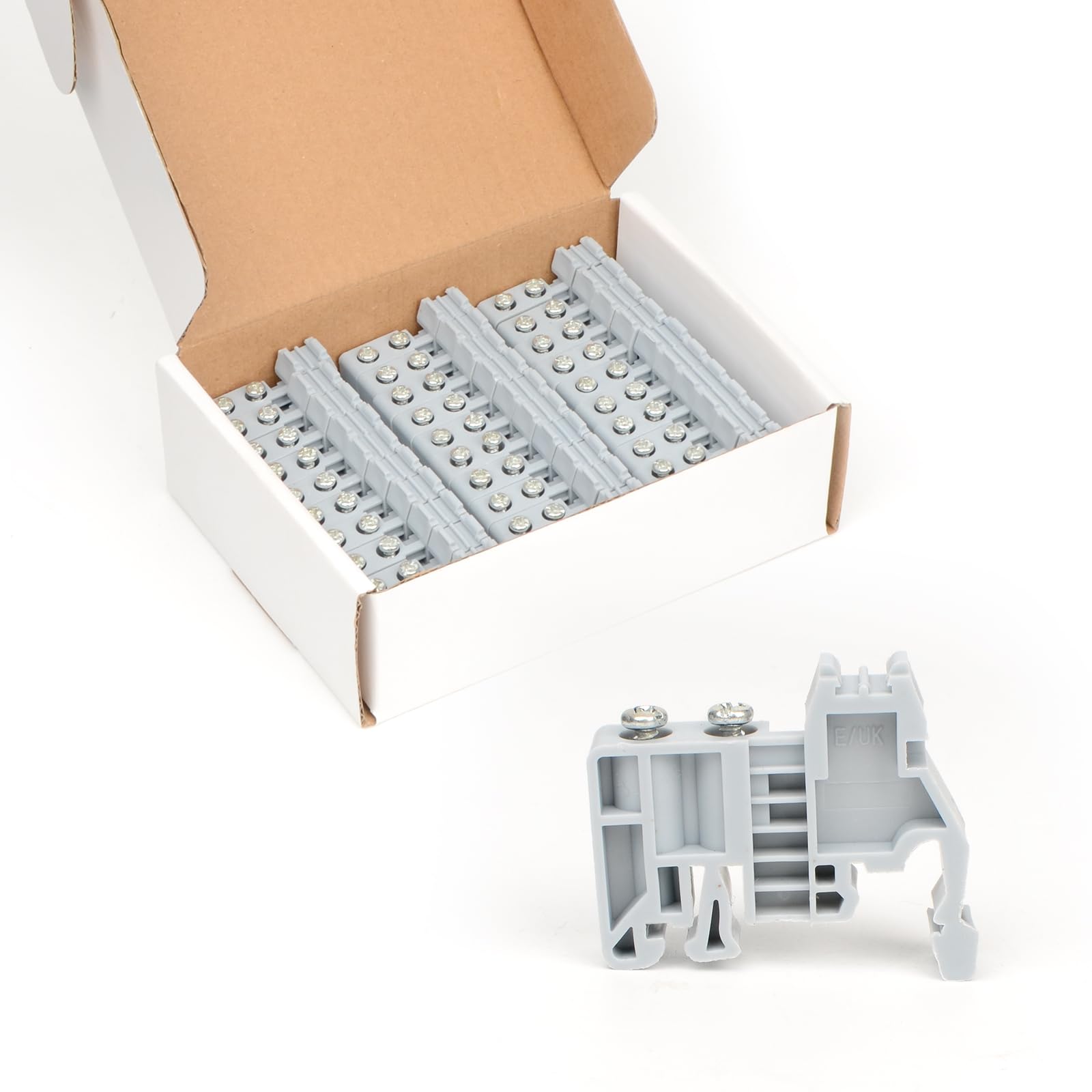 Snapklik.com : GUETNEU 30Pcs E/UK DIN Rail Terminal Blocks End Stopper ...