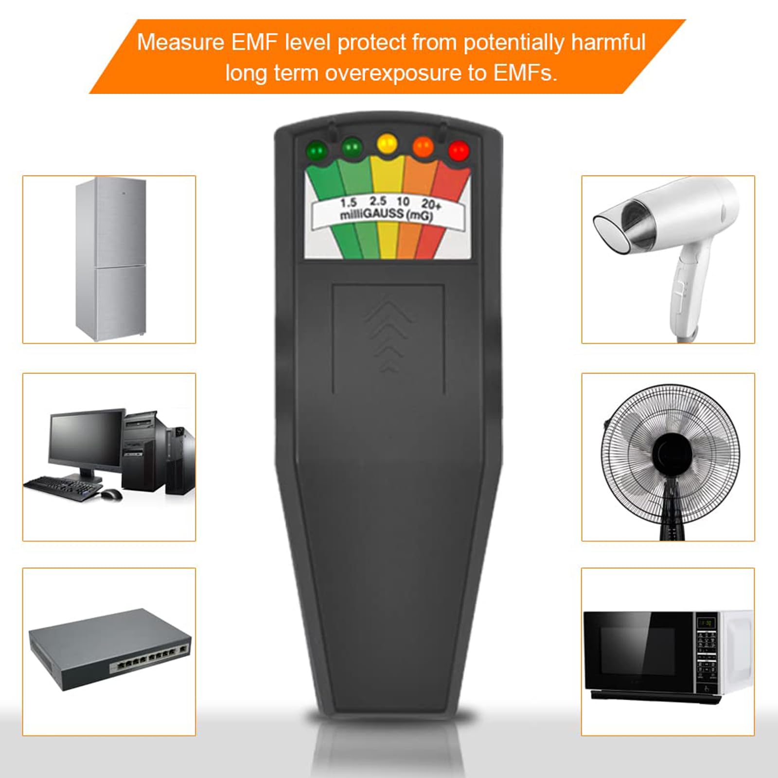 Snapklik.com : EMF Meter, 5 LED Magnetic Field Detector, Ghost Hunting ...