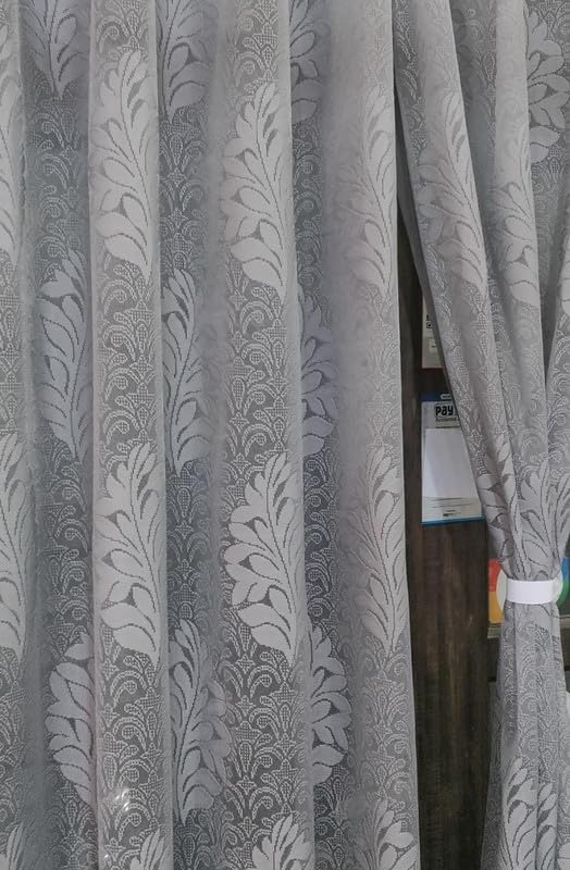 Buy REHAAN Beautiful Decorative 7 Feet Door Heavy Net Curtain Pack of 2 ...