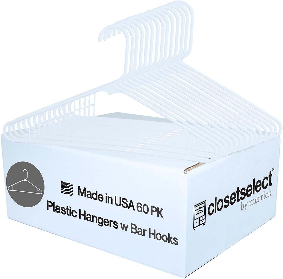 Amazon.com: Super Heavy Duty Plastic Hangers, Made in USA, White Super ...