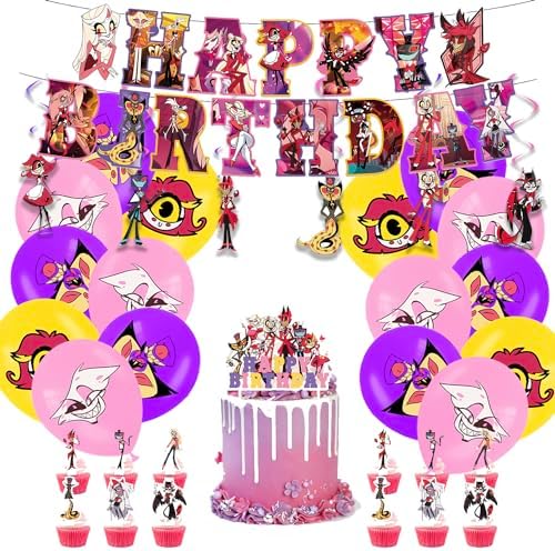 Amazon.com: Hazbin Hotel Birthday Party Supplies, Alastor Angel Dust ...