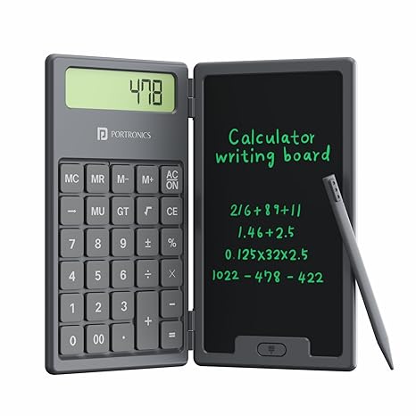 Portronics Ruffpad Calc 2-in-1 Calculator & LCD Writing Pad with 6.5 ...