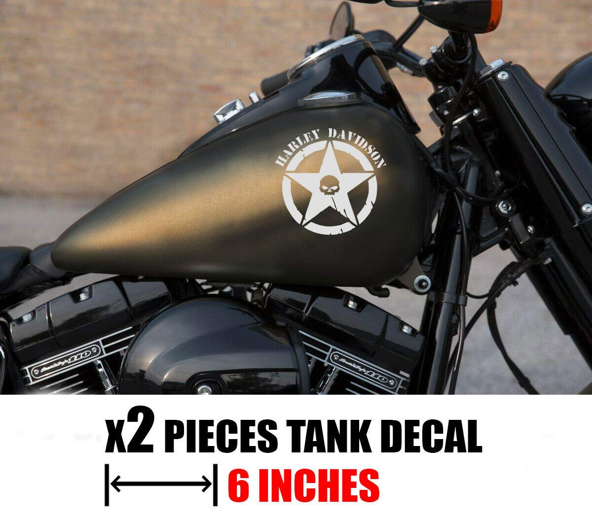 Harley Davidson Gas Tank Retro Army Decal | Desertcart UAE