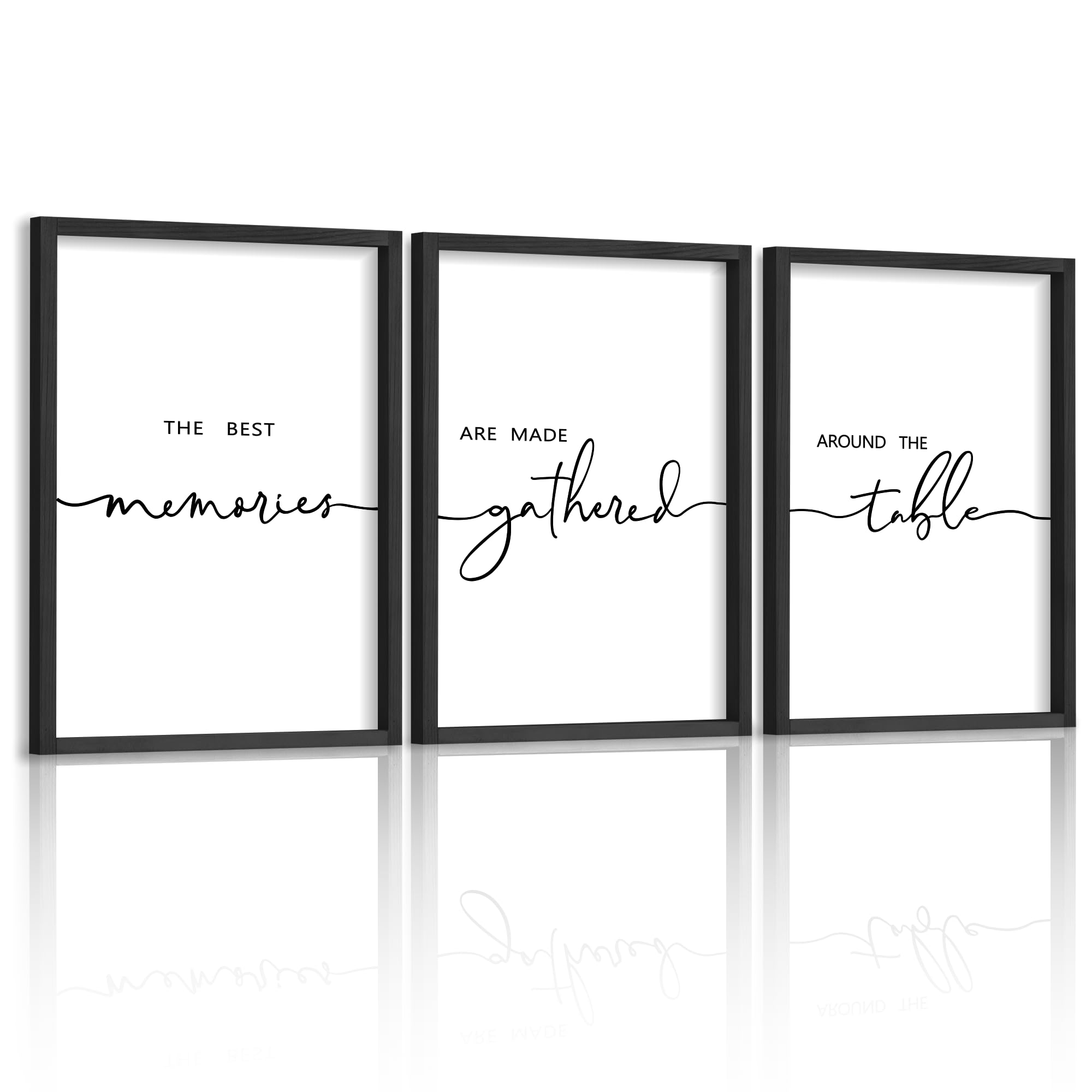 Amazon.com: Houmury סט של 3 אמנות קיר ממוסגרות זכרונות מסביב לשולחן בית חווה קישוט קיר 28x35.5 ס ...