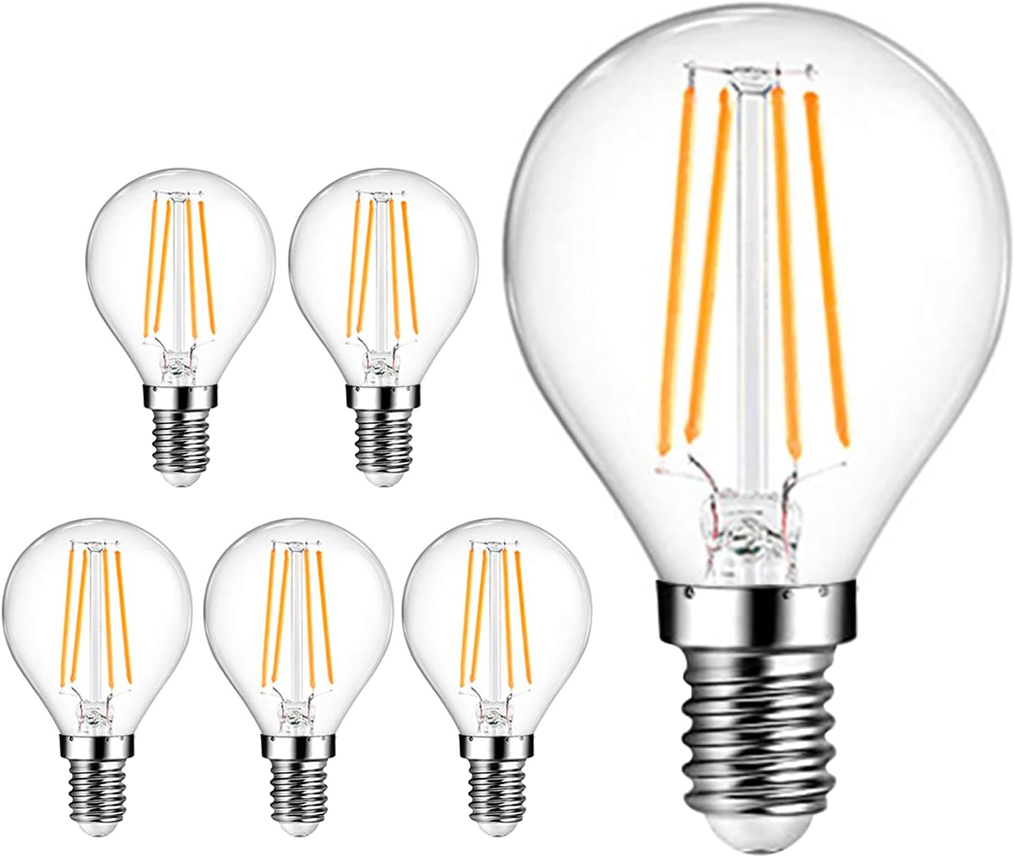 EXTRASTAR 6W E14 G45 LED Filament Bulb, SES Small Edison Screw Golf ...