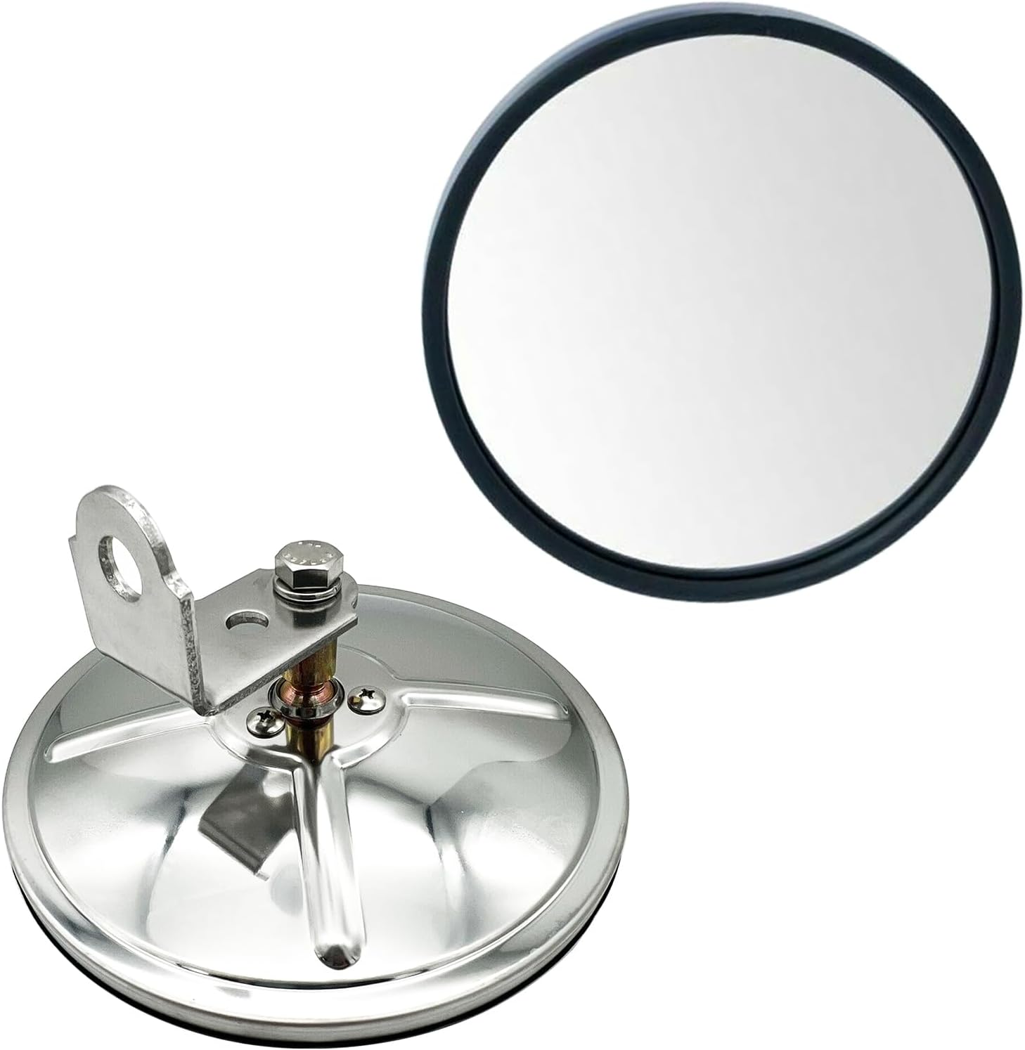 Amazon.com: Universal Stainless Steel Convex Round Mirror for Truck W ...