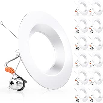 Ensenior 12 Pack 5/6 Inch LED Can Lights Retrofit Recessed Lighting ...