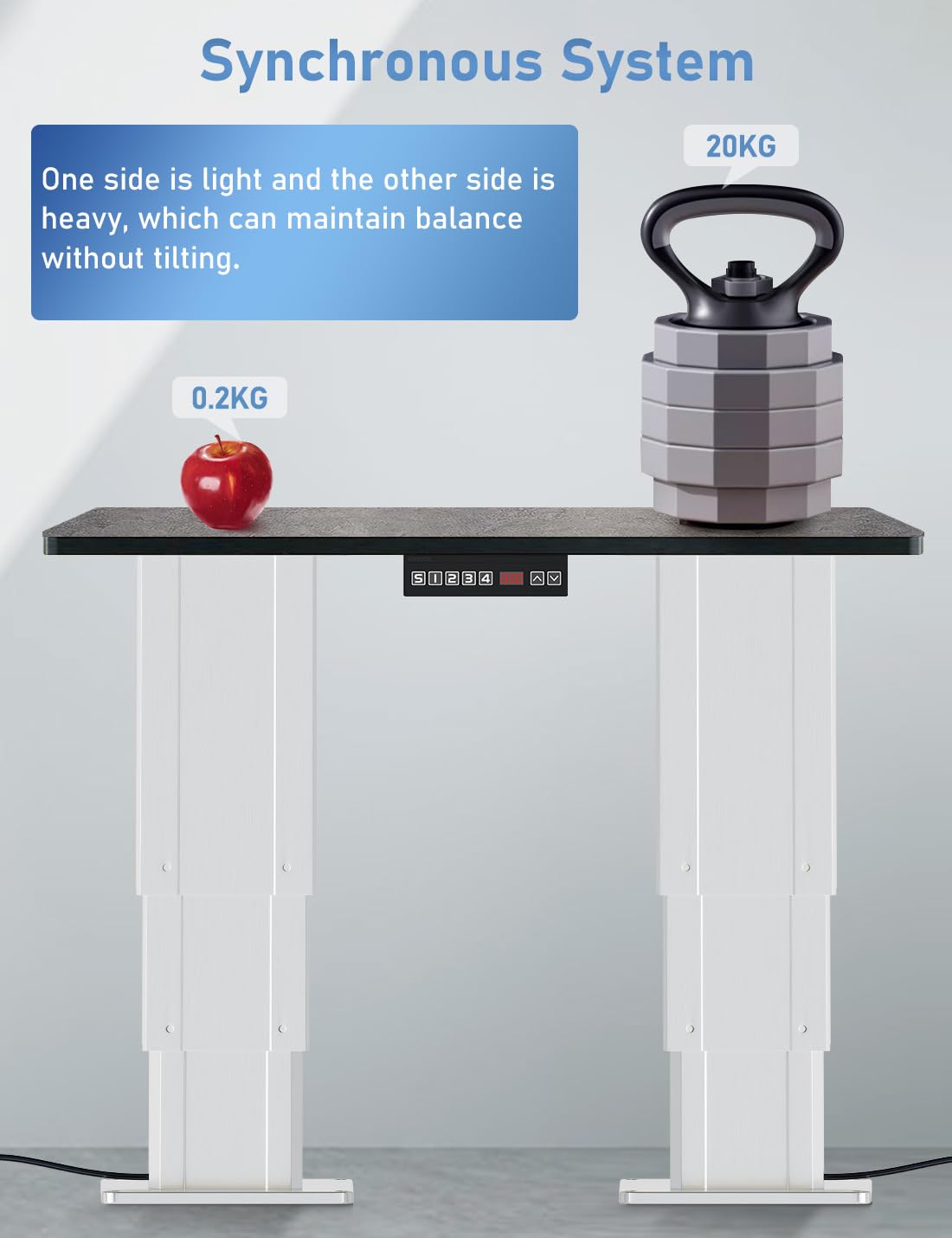Snapklik.com : 2PCS Synchronized Electric Lift Columns, Table Legs ...