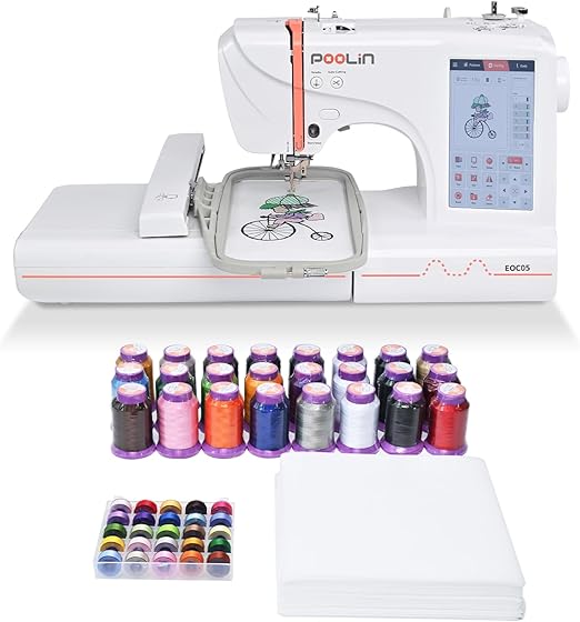 POOLIN Computerized Embroidery Machine for Clothing, 4" x 9.2" Large ...