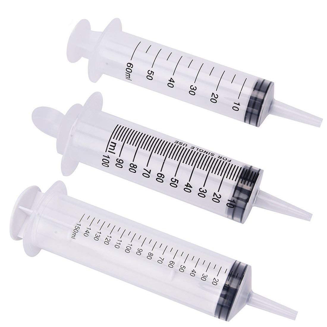Buy Lsmaa 3 Pack Garden Syringe 150, 100, 60ML/CC, Plastic Syringe for ...