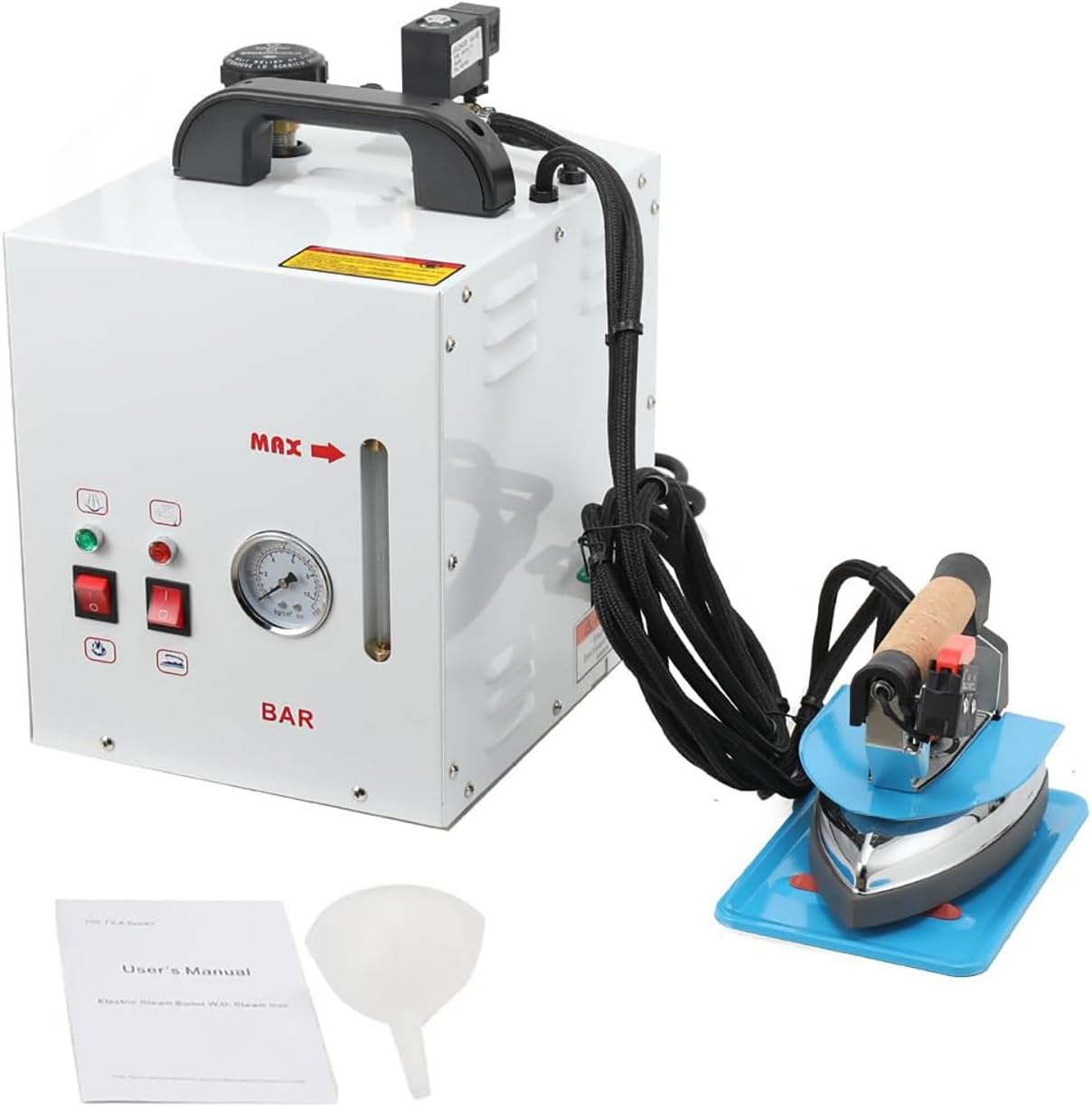 Industrial Electric Steam Iron, 1600W Boiler, 900W Iron Steamer, Adjustable Temperature, 4L ...